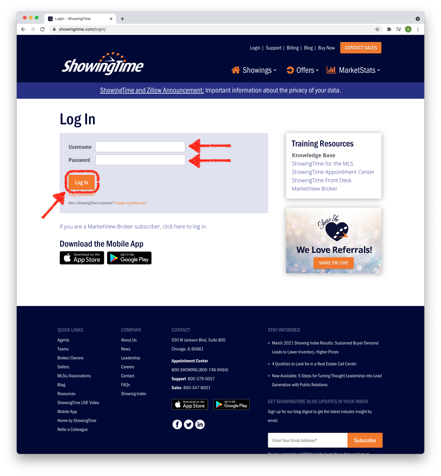 ShowingTime: How to Log In for the First Time – Doorify MLS