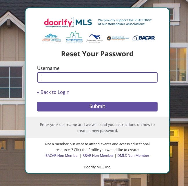 How to Reset My Password – Doorify MLS