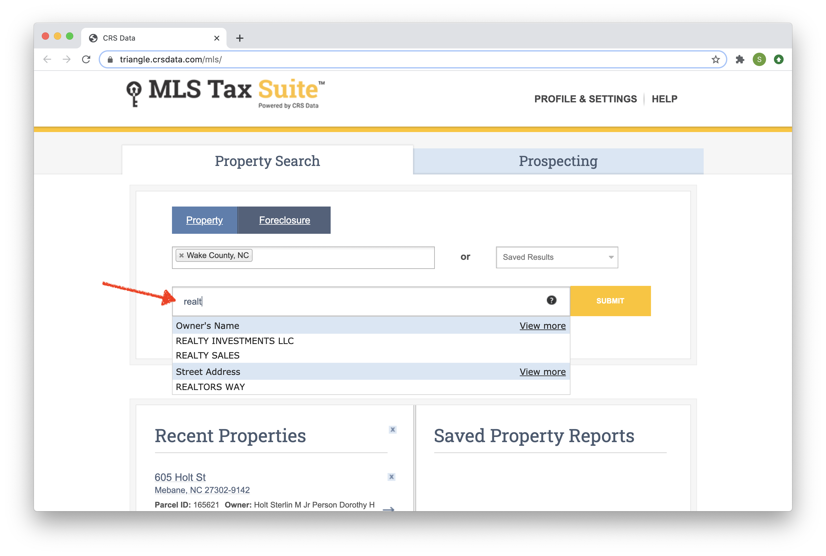 CRS: How to do a Tax Suite Property Search – Doorify MLS