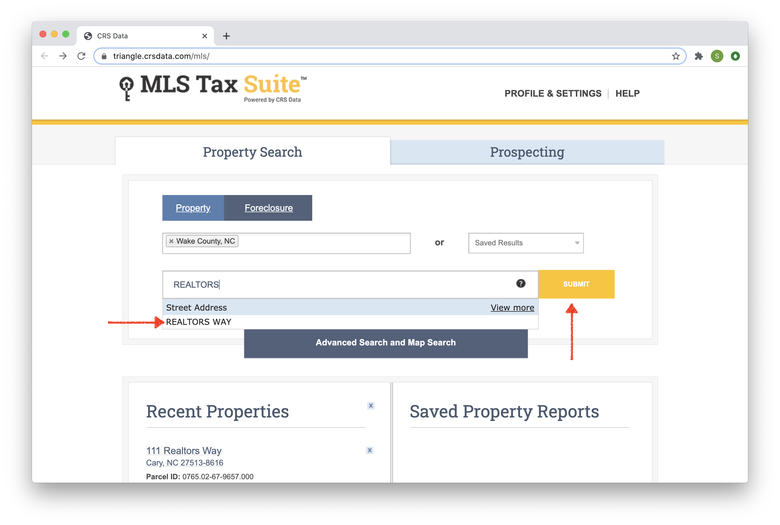 CRS: How to do a Tax Suite Property Search – Doorify MLS